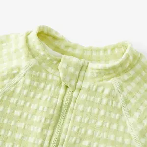 MILKBARN Zipper Shortall Swimsuit - Green Gingham